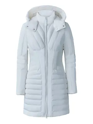 Mackage Oksana Smocked Detail Long Down Coat - White