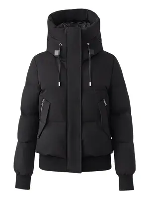 Mackage Nordic Tech Down Bomber Jacket With Hood - Black