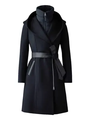 Mackage 2-in-1 Double-face Wool Coat - Black