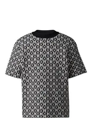 Mackage Abram-mg Jacquard Monogram Knit Top - Black