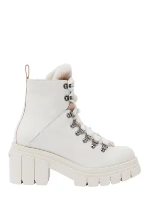 Mackage Summit Shearling-lined Leather Boots - Cream