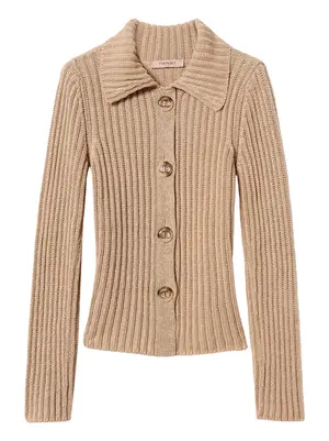 TWINSET Oval T Buttons Cardigan - Neutrals