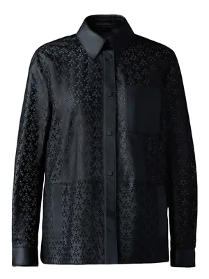 Mackage Abella Perforated Leather Overshirt - Black