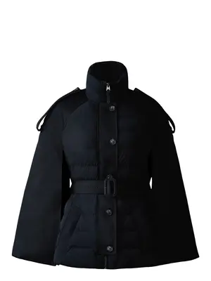 Mackage Adie Stretch Lightweight Cape-Style Down Coat Black