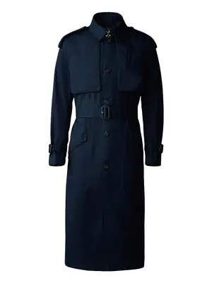 Mackage BEAU Single-Breasted Trench Coat Navy