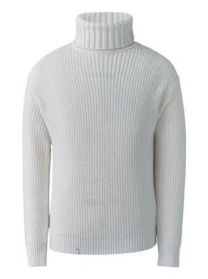 Mackage Rib Knit Merino Wool Sweater - Cream