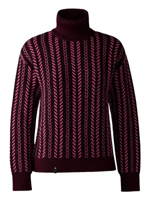 Mackage Jacquard Chain-knit Wool Sweater - Bright Pink
