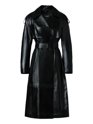 Mackage Carmela Leather Trench Coat - Black