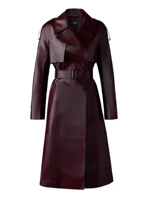 Mackage Carmela Leather Trench Coat - Garnet