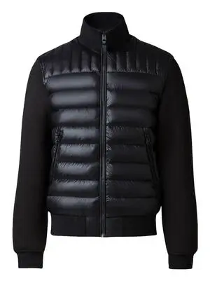 Mackage Nano Down Mixed Media Bomber Jacket - Black