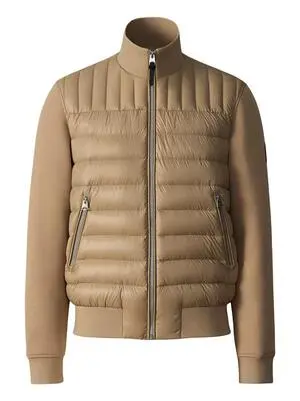 Mackage Nano Down Mixed Media Bomber Jacket - Light Camel
