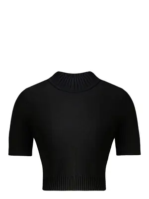 Mackage CAIA Stretch Viscose Knit Top Black