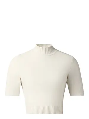 Mackage CAIA Stretch Viscose Knit Top Cream