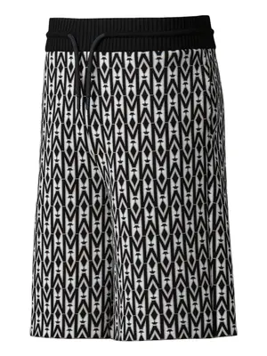 Mackage Jacquard Monogram Knit Shorts - Black