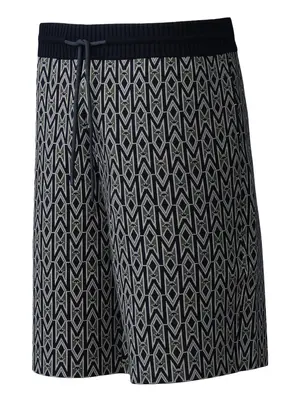 Mackage Jacquard Monogram Knit Shorts - Navy