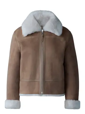 Mackage Betty 2-in-1 Reversible Shearling Jacket - Light Camel-natural