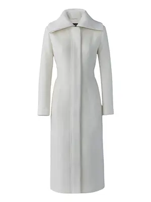 Mackage Double-face Wool Coat With Smocked Detailing - Cream