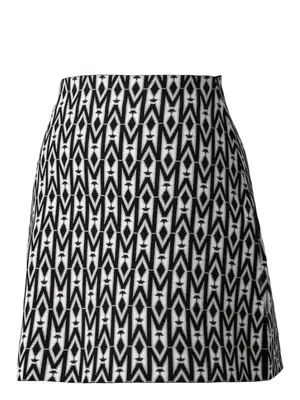 Mackage Jacquard Monogram A-line Skirt - Black