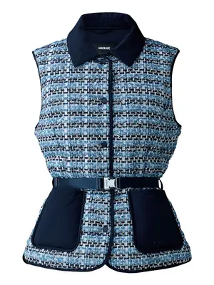 Mackage Francine-tw Tweed Vest - Sky Blue Multi