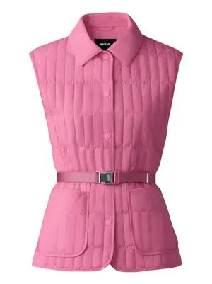 Mackage Helia Light Down Quilted Vest - Bright Pink