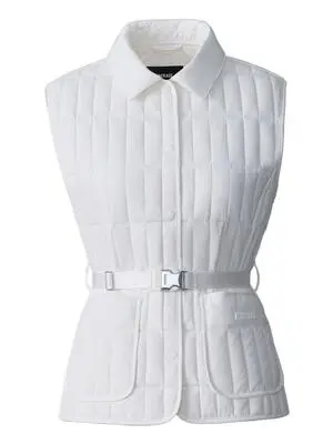 Mackage Helia Light Down Quilted Vest - White