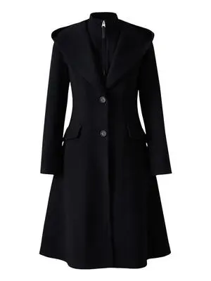 Mackage Handmade Wool-blend Coat With Removable Bib - Black