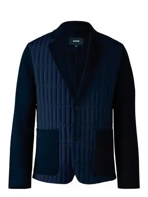 Mackage Mackage JOHN Mixed-Media Quilted Blazer Navy