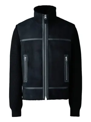 Mackage Mackage JONATHAN Mixed-Media Shearling Jacket Black