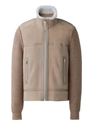 Mackage Mackage JONATHAN Mixed-Media Shearling Jacket Light Camel-natural