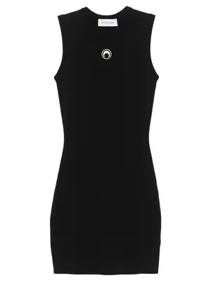MARINE SERRE Crescent Moon Mini Dress - Black