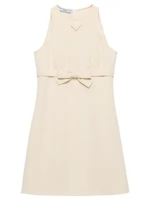 Prada Bow-detailed Short Dress - Beige