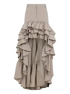 Moschino Long Ruffled Skirt - Beige