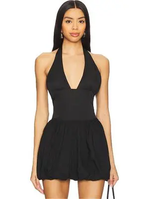 Superdown Halter Neck Top With Button Loop Closure - Black