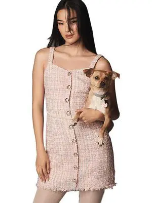 Walter Baker Cecilia Sleeveless Tweed Mini Dress - Pink Pattern