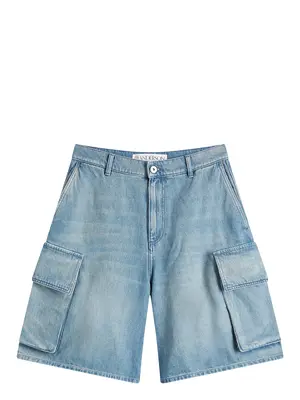 JW Anderson Denim Cargo Shorts - Light Blue