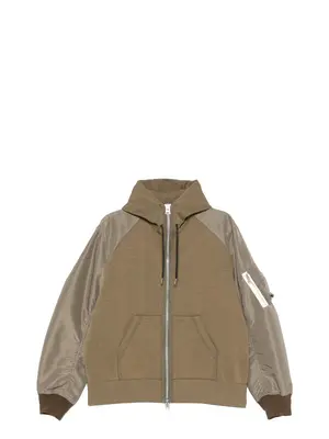 Sacai Panelled Hoodie - Green
