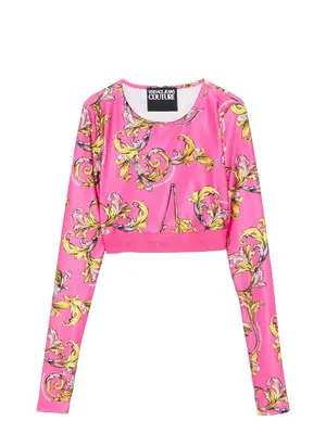 Versace Barocco-print Top - Pink