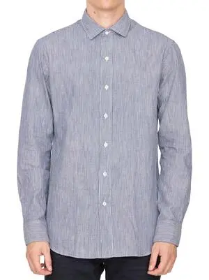 SALVATORE PICCOLO Striped Cotton Shirt - Blue