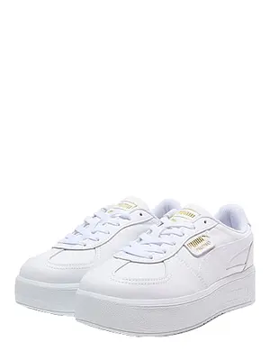 Pink Puma Palermo Elevata Leather Sneakers - White,ivory