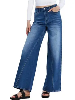 WASH LAB DENIM High-waist Wide-leg Jeans - Clementine Blue