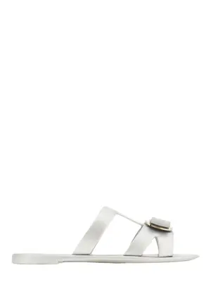 FERRAGAMO Ferragamo Vara Plate Slides Silver