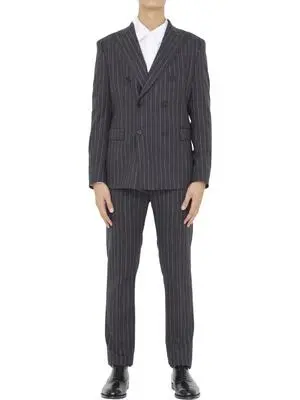 TONELLO Pinstriped Suit - Grey