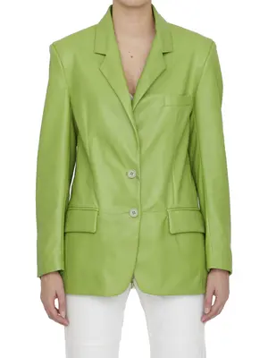 SALVATORE SANTORO Leather Blazer - Green