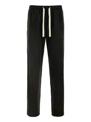 Palm Angels Monogram-embroidered Straight Trousers - Black