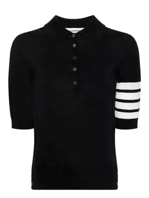 Thom Browne Fine-knit Polo Top - Blue