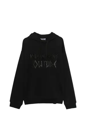 Versace Logo-embroidered Hoodie - Black