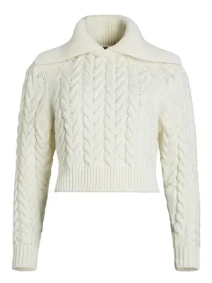 Patou Cable-knit Sweater - White