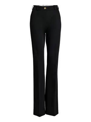 Patou Organic-cotton Flared Trousers - Black