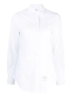 Thom Browne Logo-appliqué Shirt - White