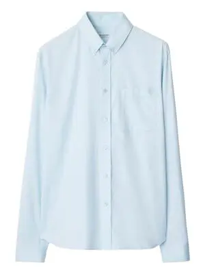 Burberry Embroidered-logo Shirt - Blue